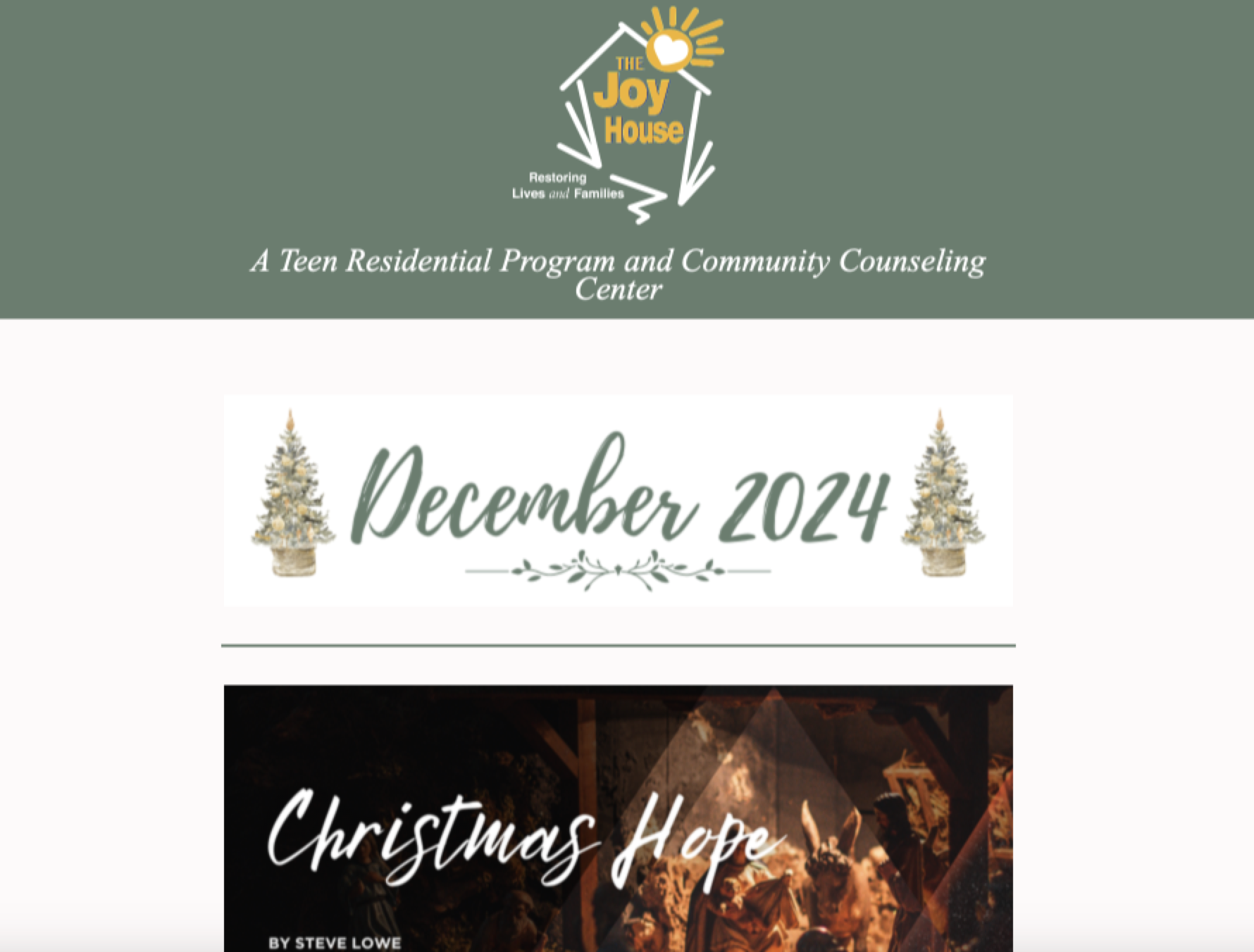 2024 December Newsletter - The Joy House 2025
